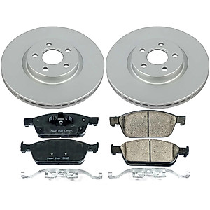 Power Stop CRK8175,Z17 Front Coated Rotor Kit-Coated Brake Rotors, Ceramic Brake Pads For Ford Transit Connect 2018-2023 [Model Specific]