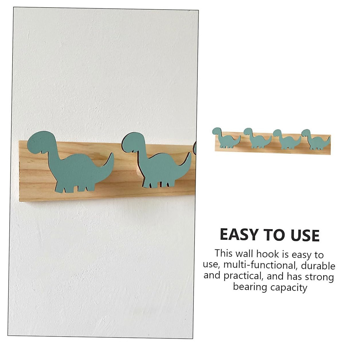 FONDOTIN Dinosaur Hook Wall Mounted Clothes Hanger Household Decor Keychain Hooks Entryway Hooks Modern Towel Hooks Rustic Towel Hook Wood Wall Hook Wall Hanging Hook Kitchen Hooks