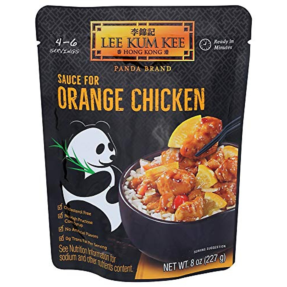 Lee Kum Kee Panda Brand Sauce for Orange Chicken,0g Trans Fat, No Artificial Flavors, No High Fructose Corn Syrup, Cholesterol Free, 8 Ounce (Pack of 6)