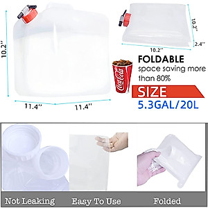 WMXWAN 122Gallon/16PCS×2.6Gal 15PCS×5.3Gal Water Storage Containers, Emergency Water Storage，Collapsible Water Containers bag, Water Hydration Bladder For Fishing, Camping, Hiking&Survival Ki