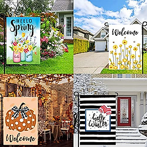 Seasonal Garden Flags Set of 12 Double Sided 12 x 18 Inch Yard Flags,small garden flags for outside, Christmas Spring Seasonal Flags for Outdoor Decorations,Holiday Garden Flags for All Seasons