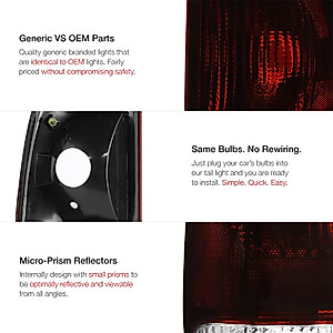 VIPMOTOZ Smoke Red Lens OE-Style Tail Light Lamp Assembly For 1997-2003 Ford F150 & 1999-2007 F250 F350 Superduty Pickup Truck, Driver & Passenger Side