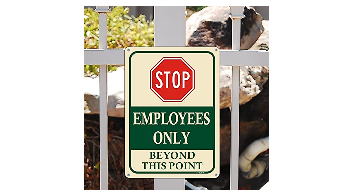 Employees Only Sign - Reflective 10x7 Aluminum Restriction Sign