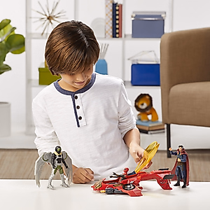 Spider-Man Marvel: Spider Escape Jet, with 3 Action Figures in 6-Inch Scale, Including Spider-Man and Marvel's Vulture, 4 Projectiles, Ages 4 and Up