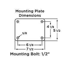 Hamilton Extra Heavy Duty Dual-Wheel Rigid Caster Part# R-EHD2-63DB 6" x 3" Duralast Polyurethane (95A) on Cast Iron Wheels with 3/4" Sealed Precision Ball Bearings - 3,900 lbs Capacity - USA Made