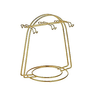 ikasus Coffee Cup Holder, 6 Cups Metal Cup Holder Stand, Gold Nordic Home Kitchen Tabletop Coffee Mug Holder, Drinkware Storage Organizer Rack for Kitchen Tea Cups Type B