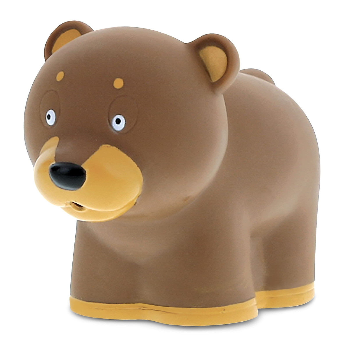 DolliBu Brown Bear Bath Buddy Squirter - Floating Brown Bear Rubber Bath Toy, Fun Water Squirting Bathtime Play For Toddlers Cute & Soft Wild Life Animal Toy For Bathtub, Beach & Pool for Girls & Boys