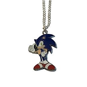 Sonic Inspired Medallion on Silver Plated Chain Gift Boxed (16" Silver Plated)