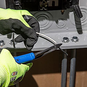 Klein Tools J2000-48 Pliers, Diagonal Cutting Pliers with Angled Head, Heavy-Duty to Cut ACSR, Screws, Nails, and most Hardened Wire, 8-Inch