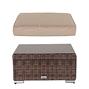 SUSIE'S GARDEN Wicker Patio Furniture Conversation Set No Assembly Outdoor Sectional Sofa Aluminum Brown Couch Modern Deck Rattan Furniture (6pcs Conversation Set)