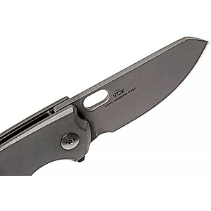 FOX Knives Baby Core Folding Pocket Knife, M390 Super Steel Blade, Carbon Fiber, Micarta, or Titanium Handle Options, Designed by Jesper Voxnæs, Made in Italy (Titanium)