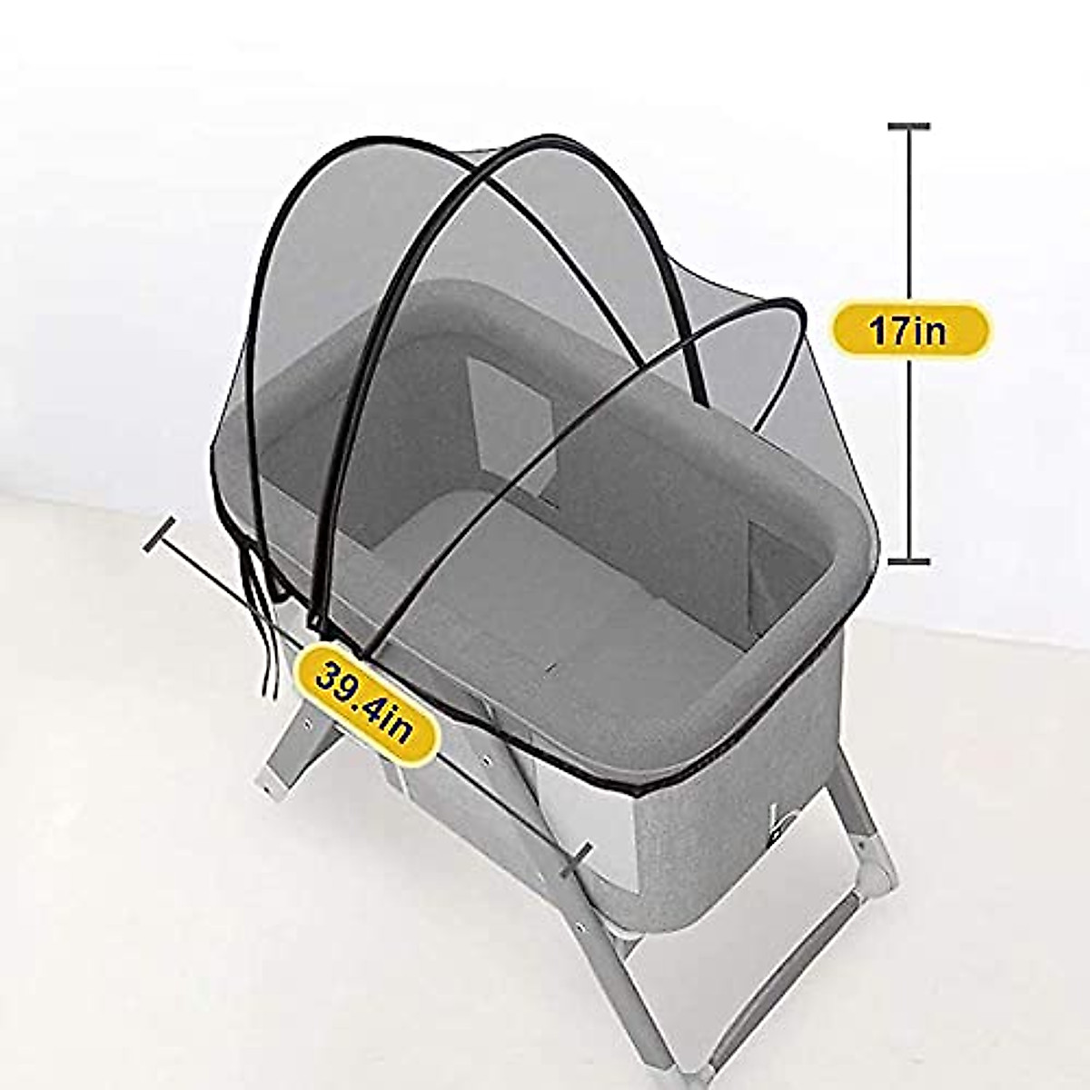 Mosquito Netting for Stroller, Encrypted Stroller Mosquito Net Full Cover, Stretchable Netting Breathable Folding Dual-Use Zipper Mesh Mosquito Net for Baby Car seat Cover (Black), XLXQ012
