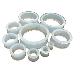 Lobal Domination PAIR of Clear Soft Silicone Ear Tunnels Plugs - up to size 50mm! (1&3/4" (44mm))