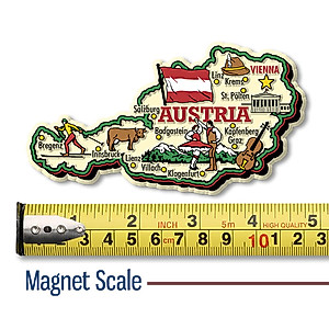 Austria Jumbo Country Map Magnet by Classic Magnets, Collectible Souvenirs Made in The USA