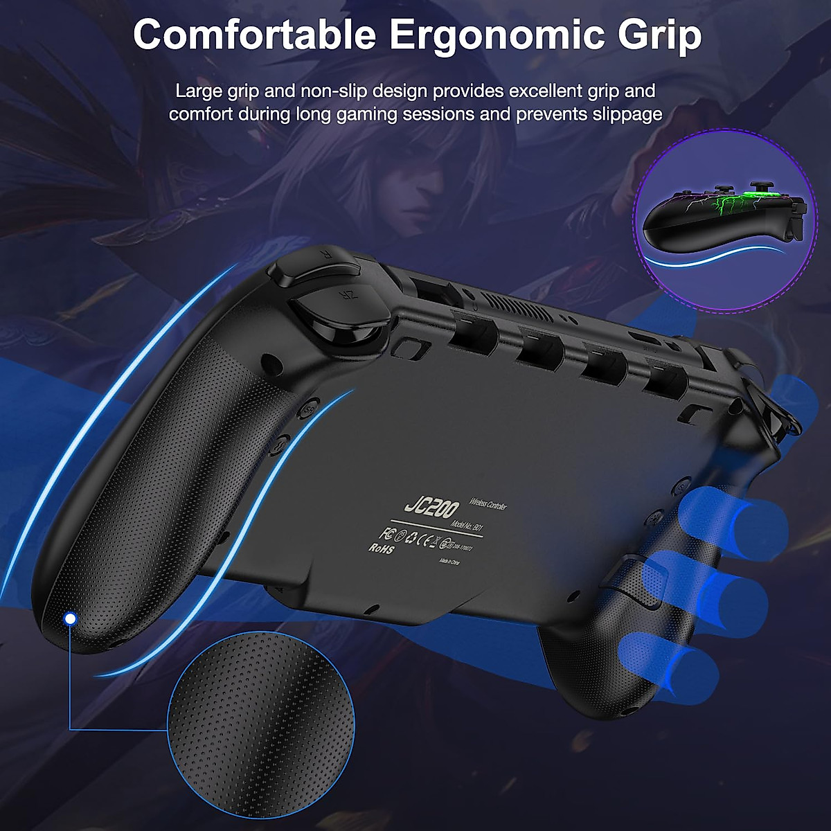 Spican Switch Controllers for Nintendo Switch/Switch OLED Controller, Switch Wireless Pro Controller One-Piece Joypad, Full-Size Ergonomic Handheld Mode Controller Gamepads Standard Controllers