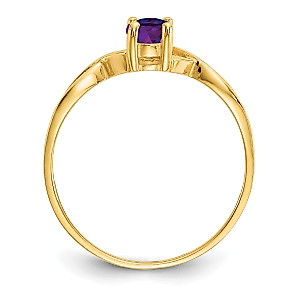 IceCarats 10K Yellow Gold Purple Amethyst Ring Gemstone Band February Birthstone Jewelry Size 7.00