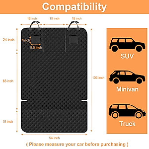 Mancro SUV Cargo Liner for Dogs, Water-Resistant Dog Seat Cover for SUV with Bumper Flap Protector, Sturdy Non-Slip Polyester Pet Trunk Cargo Cover for Vehicles, Vans, Universal Fit (84” L x 54” W)