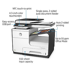 HP PageWide Pro 477dw Color Multifunction Business Printer with Wireless & Duplex Printing (D3Q20A) (Renewed)