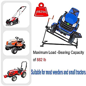 Lawn Mower Lift Jack -Lifting Platform 882 Lbs Capacity for Garden Tractors and Lawn Mowers with Manual Handle & Power Tool Extension Handle