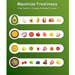 TRIBENDER Silicone Fruit and Vegetable Storage Containers 4 PCS Avocado Saver for Fridge Anti-Oxidation Onion Box Reusable Lemons Holder With Lid Stretch Tomato Keep Fresh (Green)