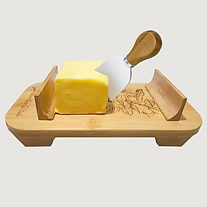 ThoughLyh Butter Container with Lid for Countertop and Refrigerator Large Butter Dish Holder Cheese Knife Wooden Butter Knife Mini and Compact Used for Butter Dish Set