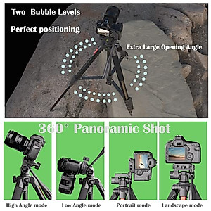 KINGJOY 74" Tripod for Camera Canon Nikon with Travel Bag, Phone Tripod with Wireless Remote and Phone Tablet Holder, Compatible with DSLR Cameras, Cell Phones, Tablets, Projector, Binoculars