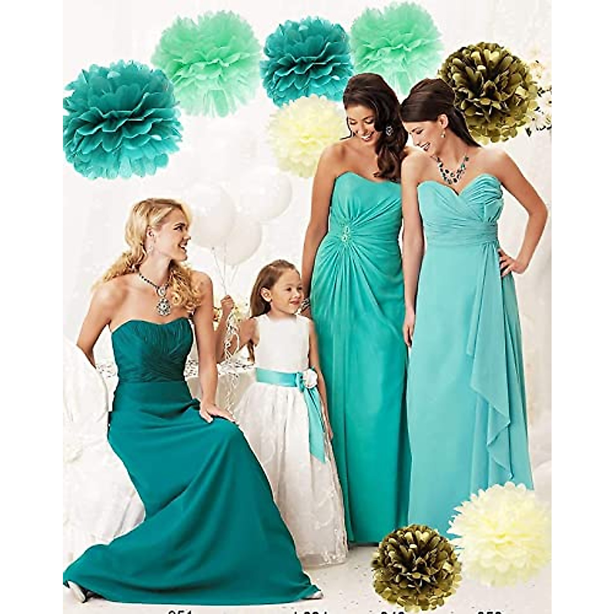 Teal Gold Birthday Party Decorations for Women Qian's Party Teal Mint Gold Bridal Shower Decorations/Teal Gold Wedding /Bachelorette/Baby Shower Decorations/Teal Mint Gold Birthday Party