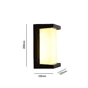 EAUSO Modern LED Wall Light Waterproof Exterior Outdoor Porch Sconce Lamp Fixture 18W