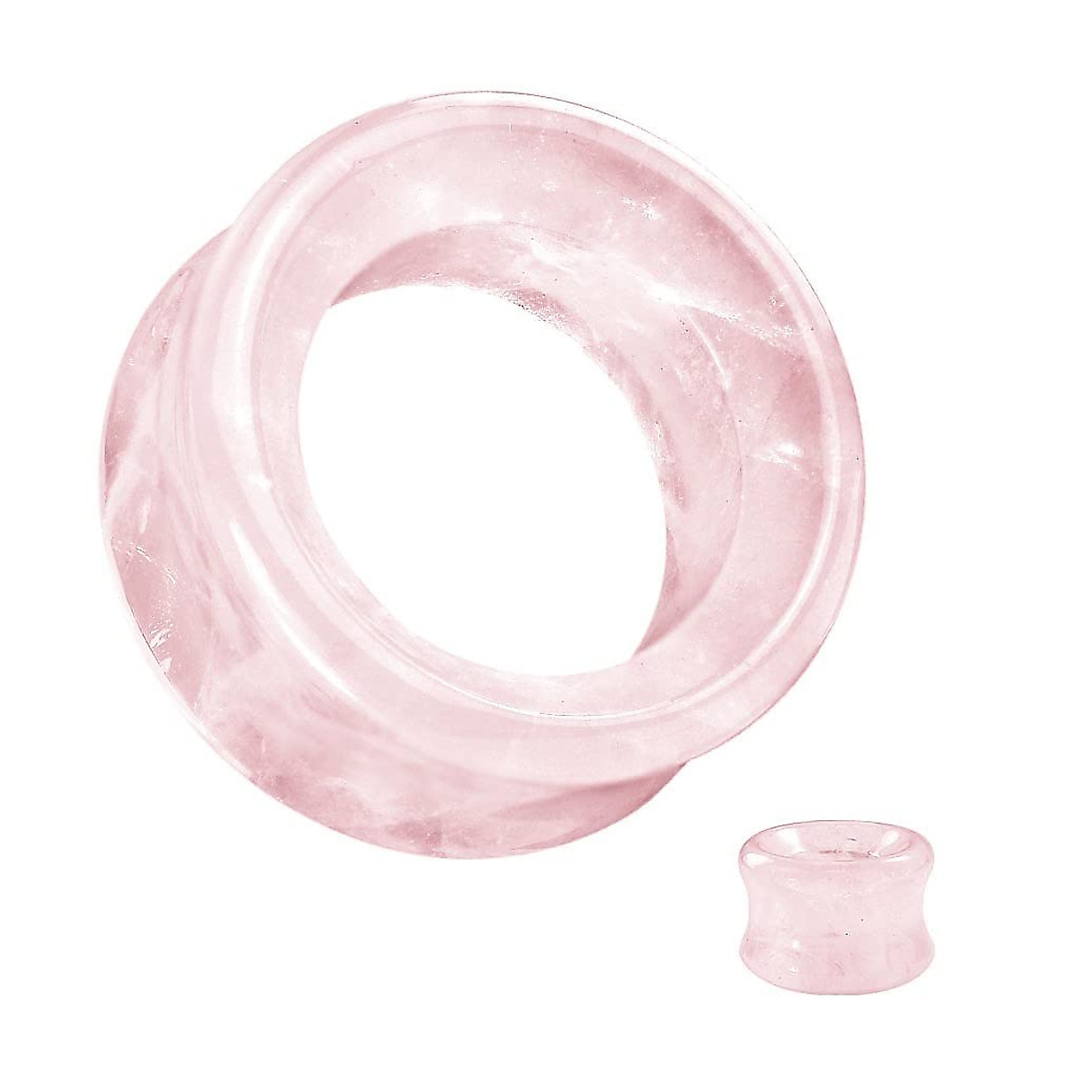 So Scene Hollow Tunnels Rose Quartzite Organic Stone Ear Plugs Gauges Sold in Pairs (19MM-3/4 INCH)