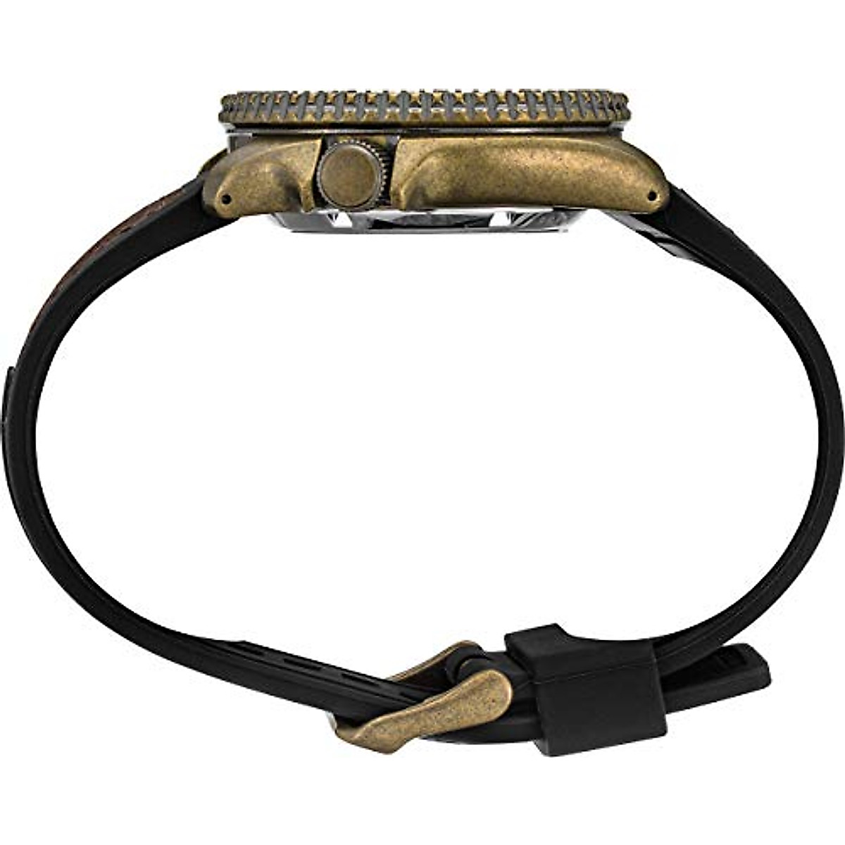 SEIKO Men's 5 Sports Stainless Steel Automatic Watch with Silicone Strap, Brown, 22 (Model: SRPE80)