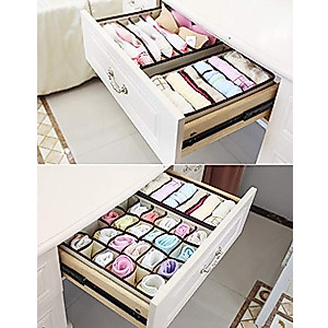 HOOPLE Foldable Organizers, Drawer Storage Boxes, Closet Organizer, Under Bed Organizer 4 Set Simple Houseware (White)