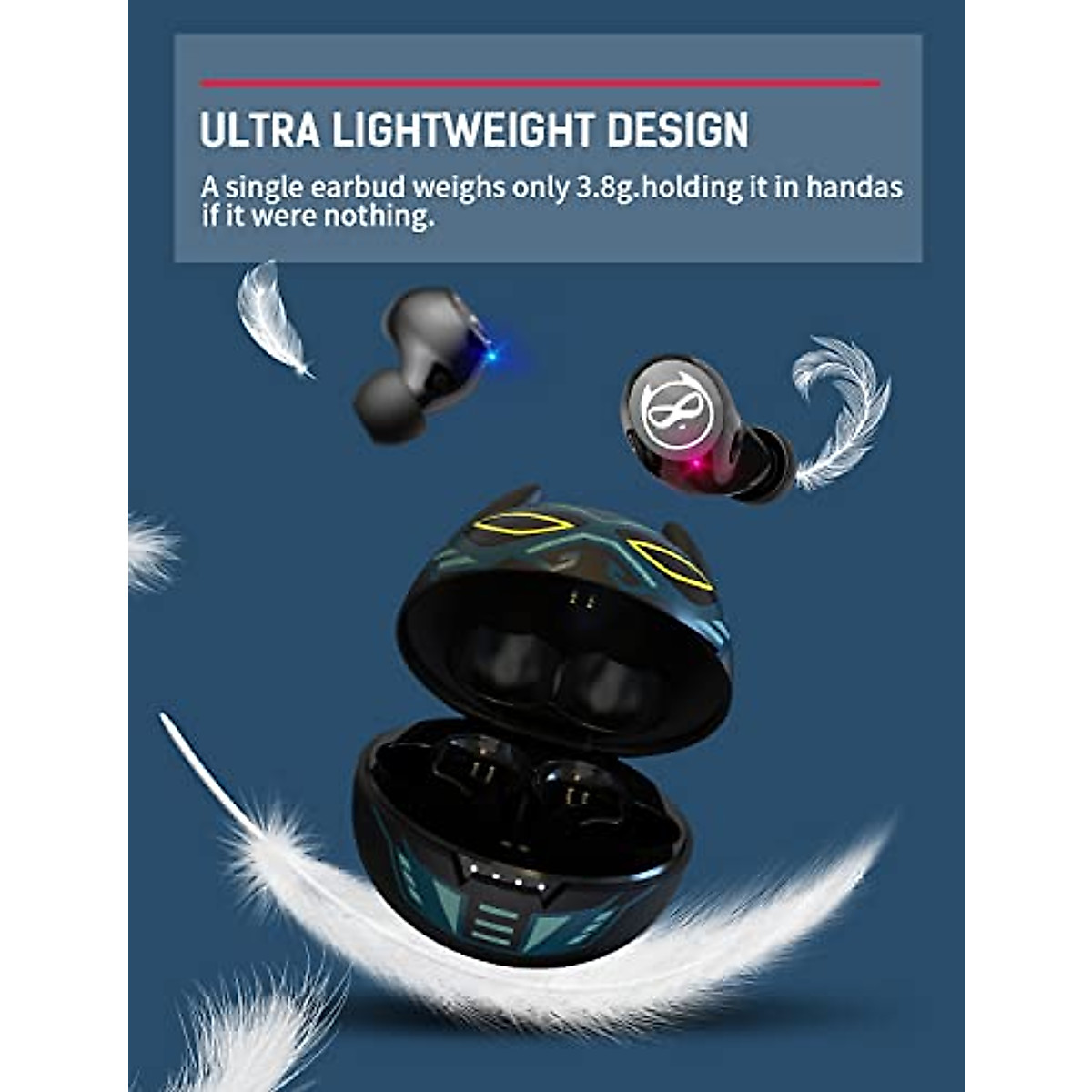 Togetface Kids Wireless Headphones - Cool Shape with Bluetooth 5.1 Headphones, Built-in Microphone, 36 Hours Playtime, IPX5 Waterproof, Touch Control, Suitable for, Sports, Travel, Work, etc.