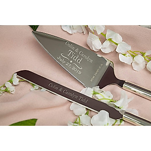 Kate Spade Bridal Take the Cake Personalized Wedding Cake Knife and Server Set, Custom Engraved Wedding Cake Cutting Set, Accessories and Gifts for the Bride and Groom