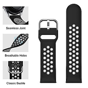 NAHAI 3 Pack Sport Bands Compatible with Samsung Galaxy Watch 46mm/Gear S3 Frontier for Men Women, 22mm Watch Band Silicone Quick Release Rubber Replacement Strap for Galaxy Watch 3 LTE (45mm)