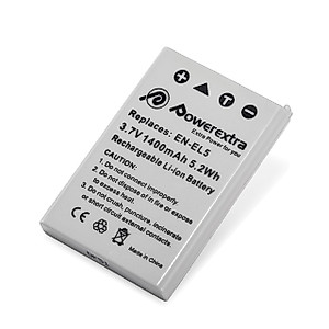 Powerextra 2 x EN-EL5 Replacement Nikon Battery Compatible with Nikon CoolPix 3700, 4200, 5200, 5900, 7900, P3, P4, P80, P90, P100, P500, P510, P520, P530, P5000, P5100, P6000, S10