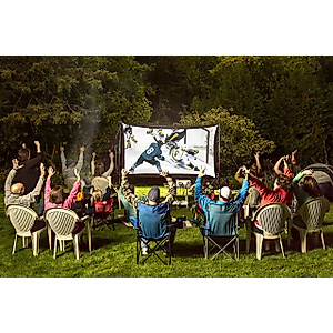 Recreation Series System | 15’ Front and Rear Projection Screen with Savi 4000 Lumen 1080p HD Projector, Sound System, Streaming Device w/WiFi (EZ-600)