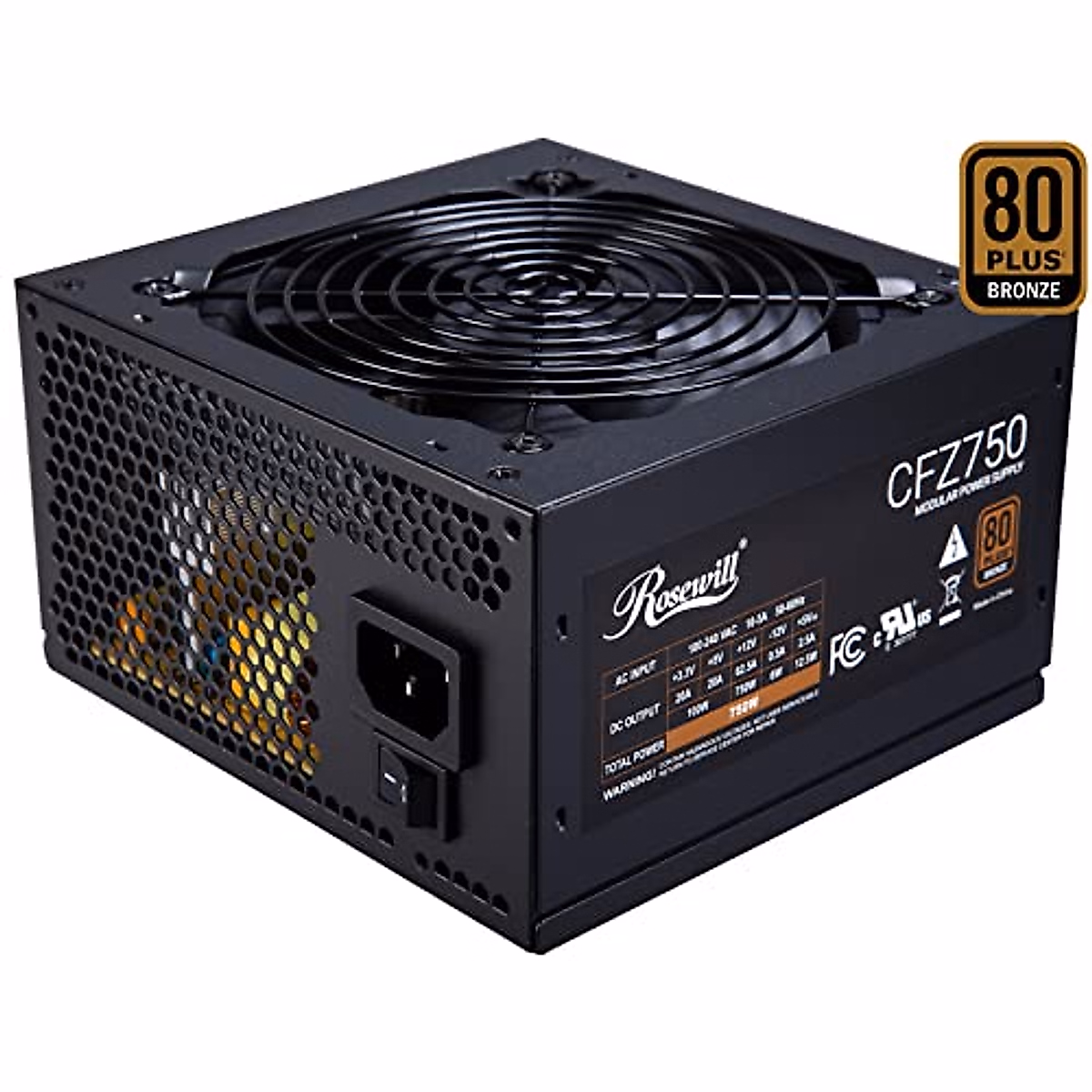 Rosewill CFZ750 750W ATX Semi Modular Gaming Power Supply | 80 Plus Bronze Certified, Single +12V Rail | Continuous Power | Intel 4th Gen CPU Read, SLI & Crossfire Ready