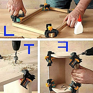 4pcs 90 Degree Right Angle Clamp Adjustable Swing Corner Clamp,Clip Holding Corners for Welding,Wood-Working,Drilling,Making Cabinets,Boxes, Drawers,Picture Framing,Crafting Projects