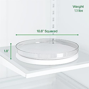 YouCopia FridgeView Fridge Turntable with Mat, Lazy Susan Organizer for Refrigerator Storage, 11” , White
