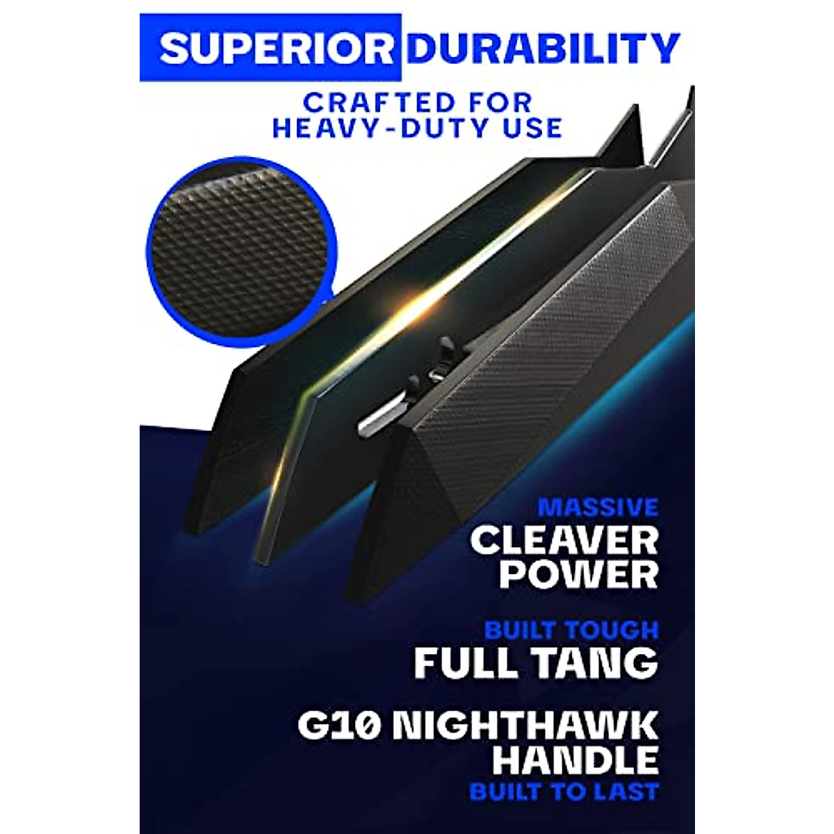 DALSTRONG Meat Cleaver Knife - 9 inch - Shadow Black Series - Black Titanium Nitride Coated - High Carbon - 7CR17MOV-X Vacuum Treated Steel - Sheath - Massive Razor Sharp Kitchen Knife - NSF Certified