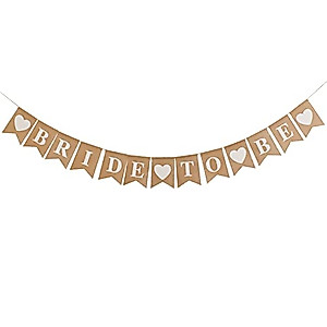RIOO Burlap Bride to Be Banner for Vintage Bridal Shower Decorations Wedding Engagement Bachelorette Party Decorations Garland Backdrop Photo Prop