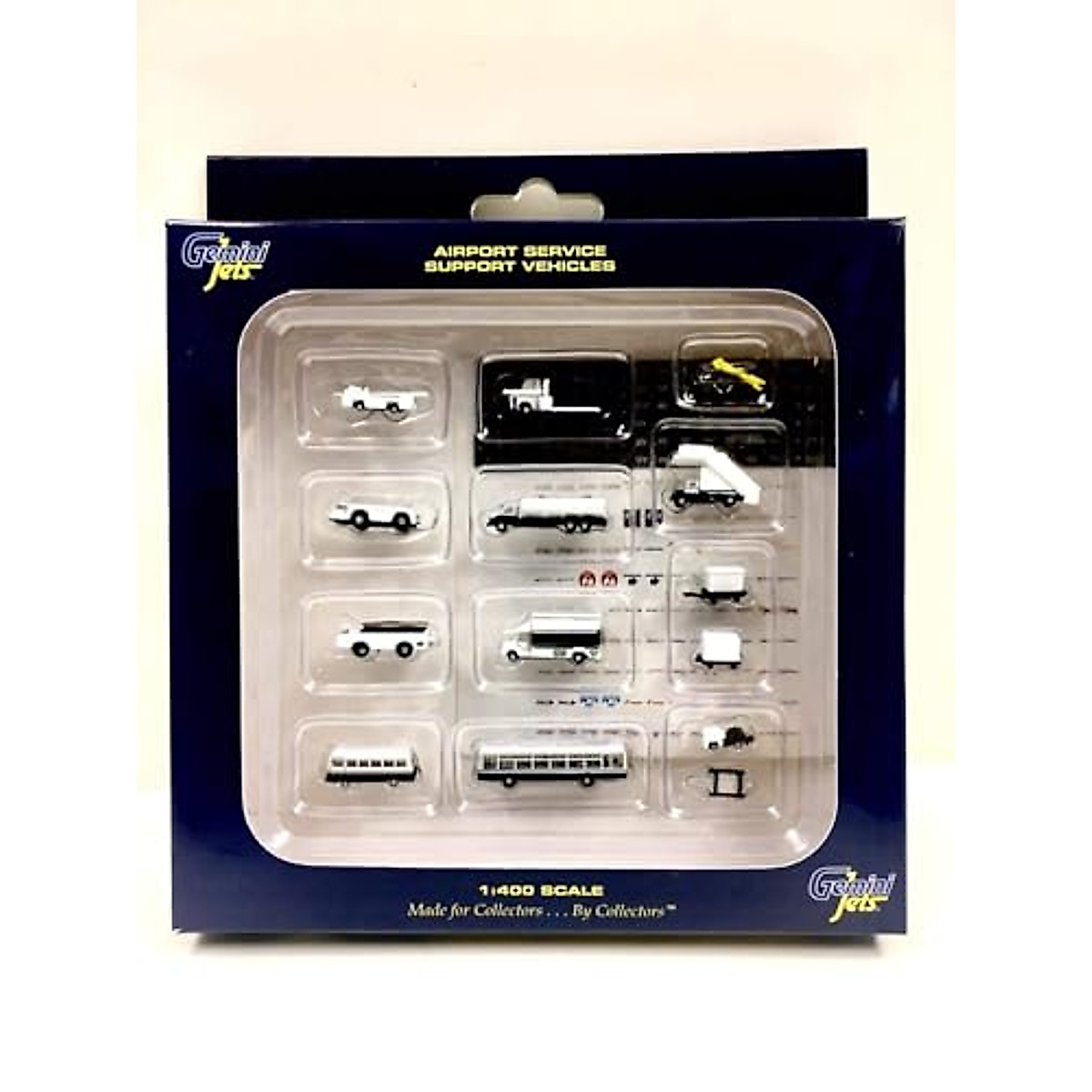 Gemini Jets Ground Airport Service Support Vehicles Accessories, 1:400 Scale, 14-Piece