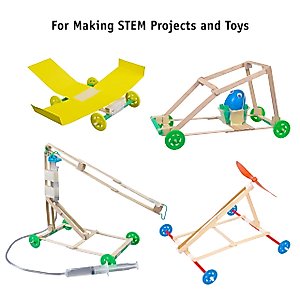 You Make Plastic Project Wheels with 1/8" Hole - Pack of 100 pcs - Designed for Science and Engineering Car Projects