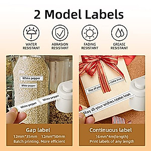 Makeid Label Maker Machine with Tape(0.63''x13.1'), Portable Bluetooth Label Makers for Storage, Office, Home, School, Wireless Label Printer with Multiple Templates USB-C Rechargeable