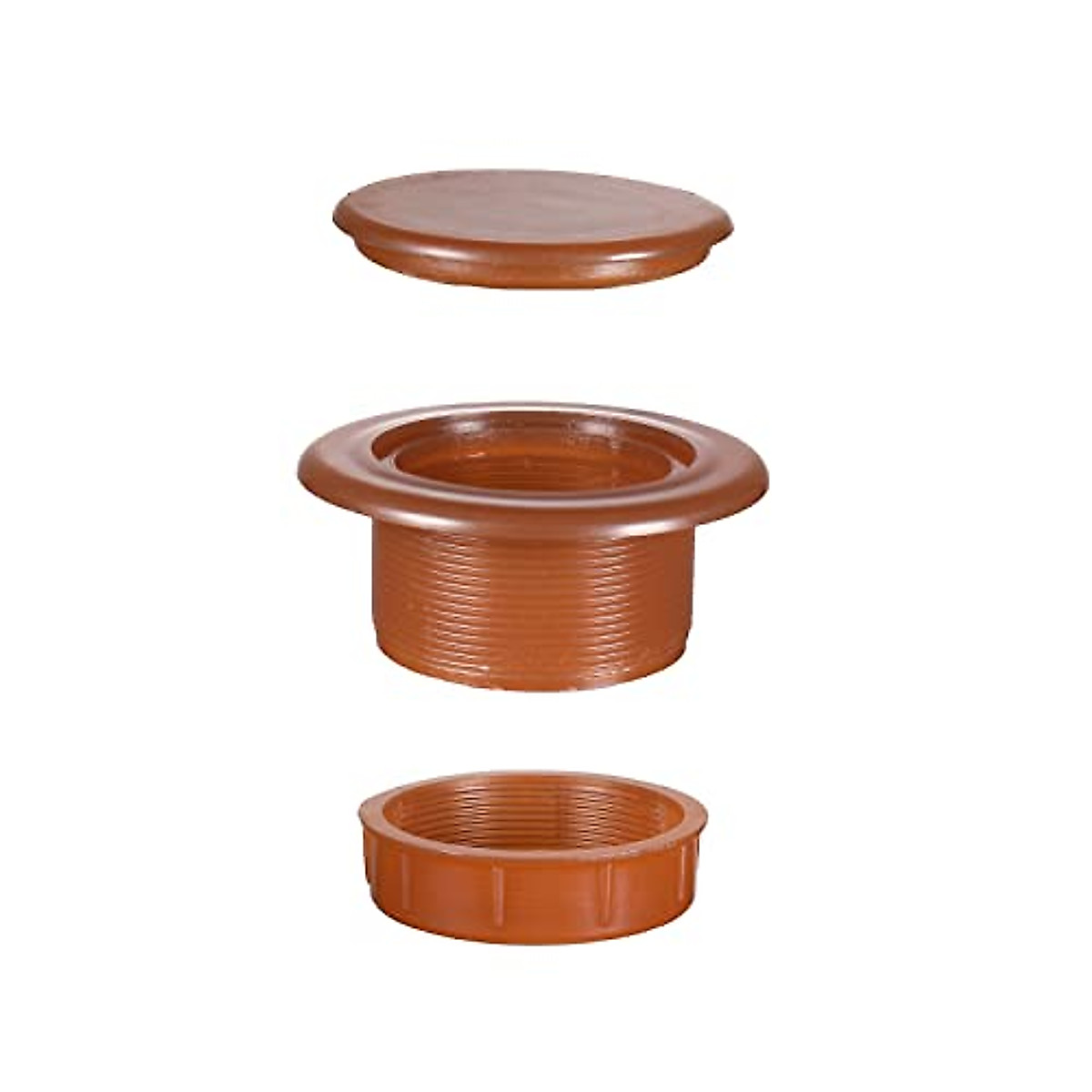 SUQ I OME 2 inch Outdoor Patio Thick Parasol Umbrella Hole Ring Plug and Cap Set, for Parasol Umbrella Table Hole Cover Insert(Brown)