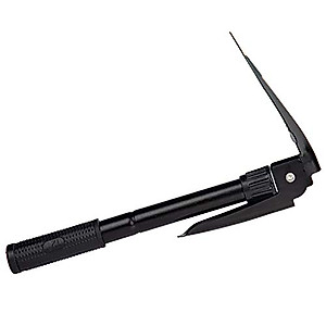 Jipemtra Gardening Folding Shovel Military Camping Shovel Survival Gear Entrenching Tool with Carrying Pouch Metal Handle for Camping Trekking Gardening Fishing Backpacking Snow (Black)