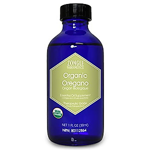 Zongle USDA Certified Organic Oregano Essential Oil, Safe to Ingest, Origanum Minutiflorum, 1 OZ