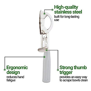 Restaurantware Met Lux 4 Ounce Portion Scoop, 1 Durable Cookie Scoop - #8, With Gray Handle, Stainless Steel Disher, For Portion Control, Scoop Cookie Dough, Cupcake Batter, or Ice Cream