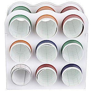 ArtBin 6866AG Mini Vinyl Storage Rack, Organizer up to 9 (5.5") Vinyl Rolls, White, 1 Rack