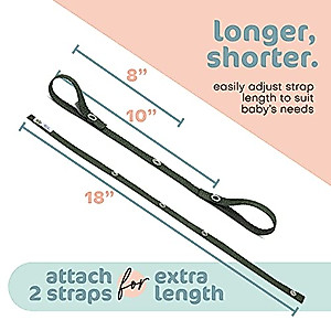 Baby Buddy Secure-A-Toy - Straps Toys, Teether, or Pacifiers to Strollers, Highchairs, Car Seats— Safety Leash With Adjustable Length to Keep Toys Sanitary & Clean, Pink/White 2 Count (Pack of 2)